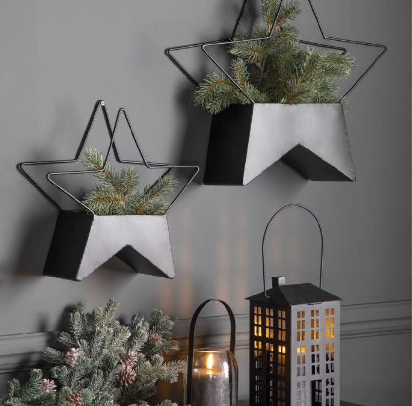 Star Wall Planters Set of 2 – Artificial Green