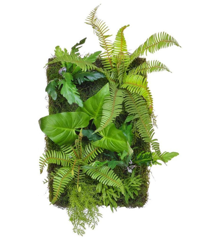 Tropical Leaf Green Plant Wall Decor Panel 60x40cm – Artificial Green